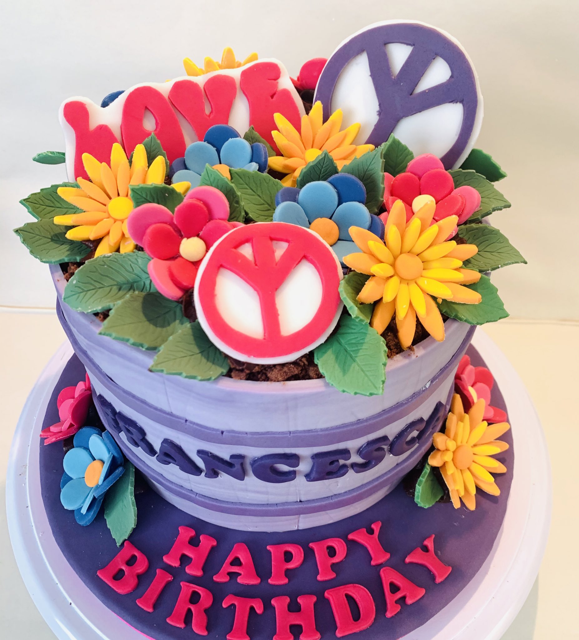 Peace Sign Birthday Cake