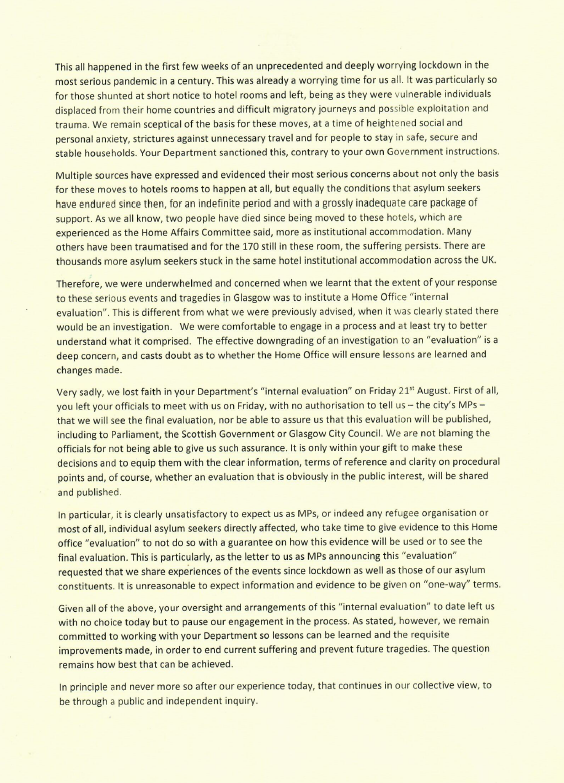 Chris Stephens MP: "After walking out a chaotic meeting with the Home ...