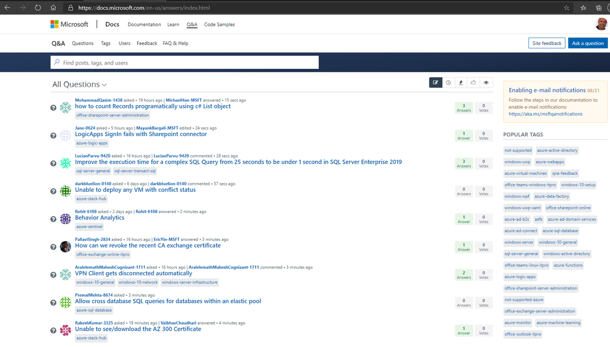 James van den Berg ☁ 🚀 on Twitter: "Developer Forum Moving from MSDN to Q&A https://t.co ...