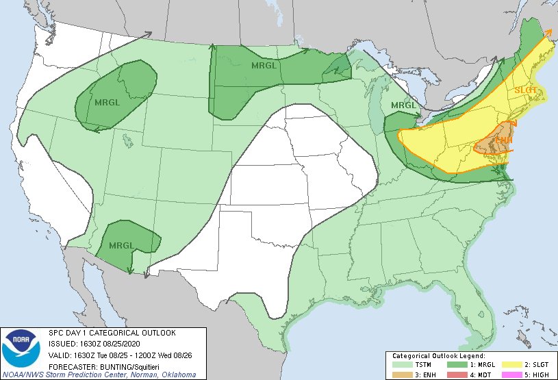 11:32am CDT SPC Day1 Outlook Enhanced Risk: over portions of the mid ...