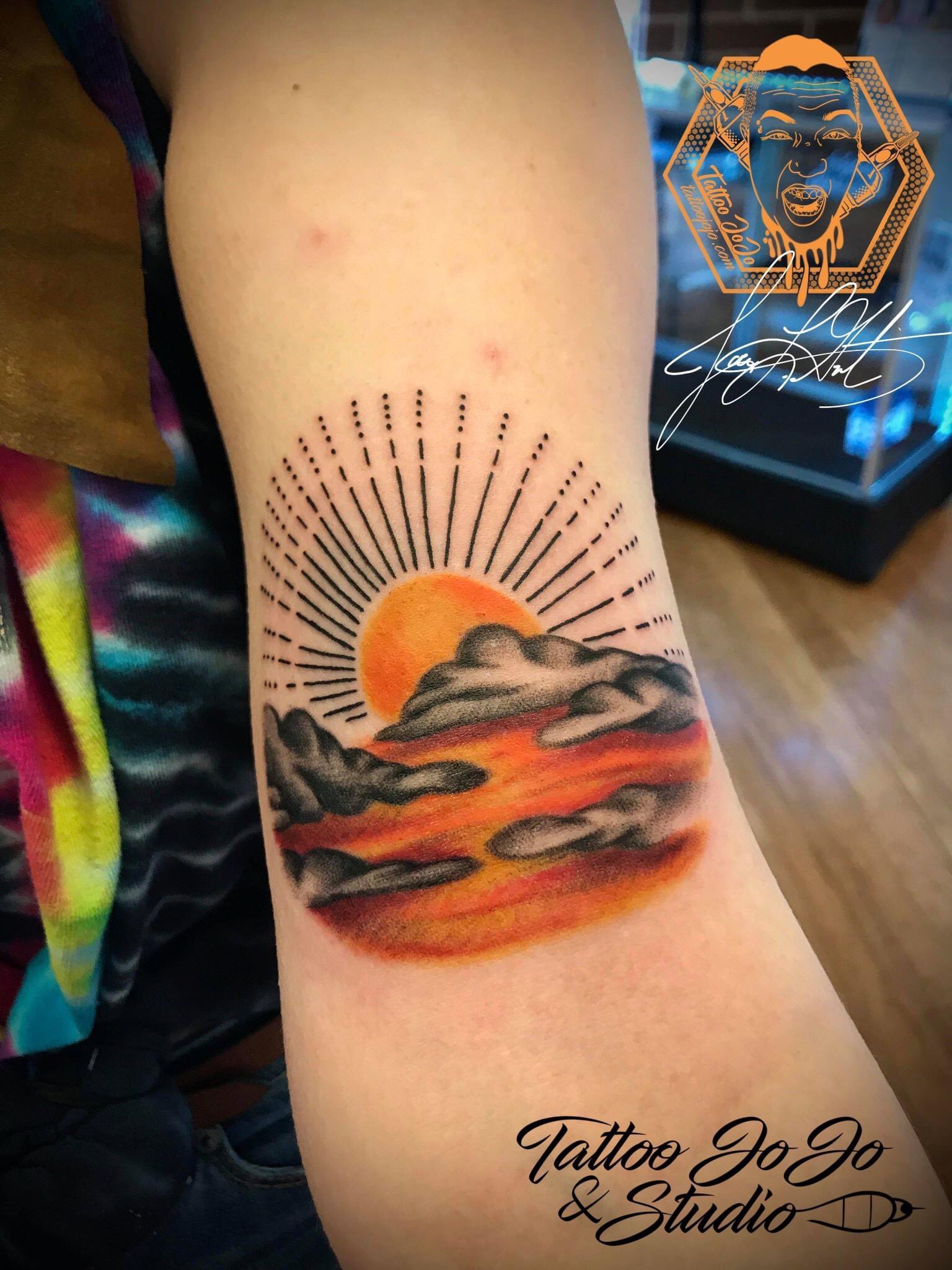 Colorful Sunset Tattoo