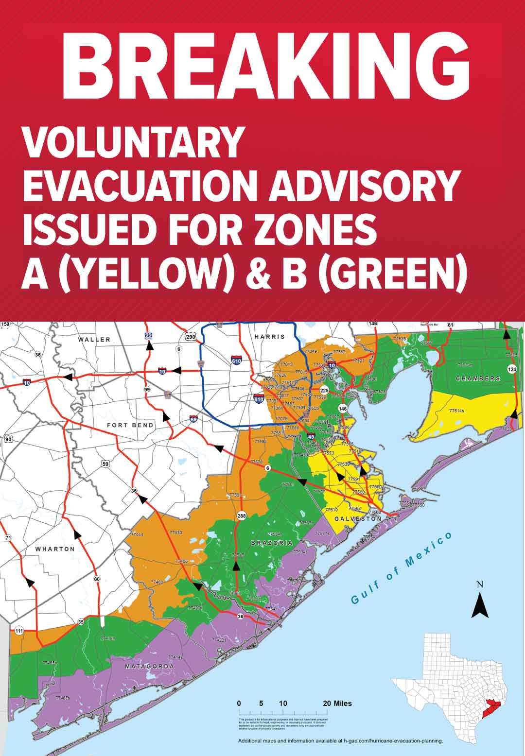 Zip Zones Map Understanding Houstons Evacuation Process