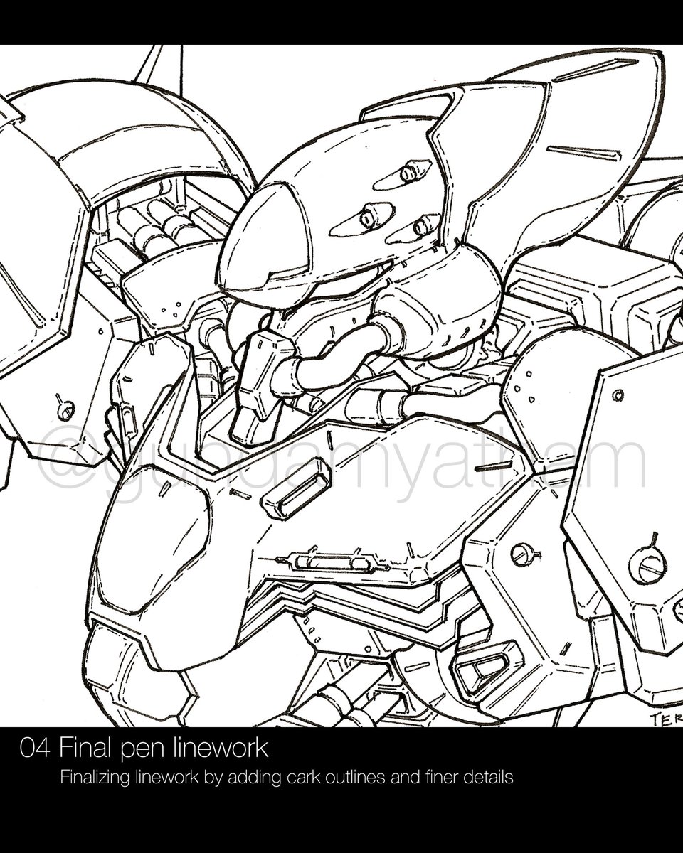 「Here's the close up of the Freedom Gundam commission drawing ...