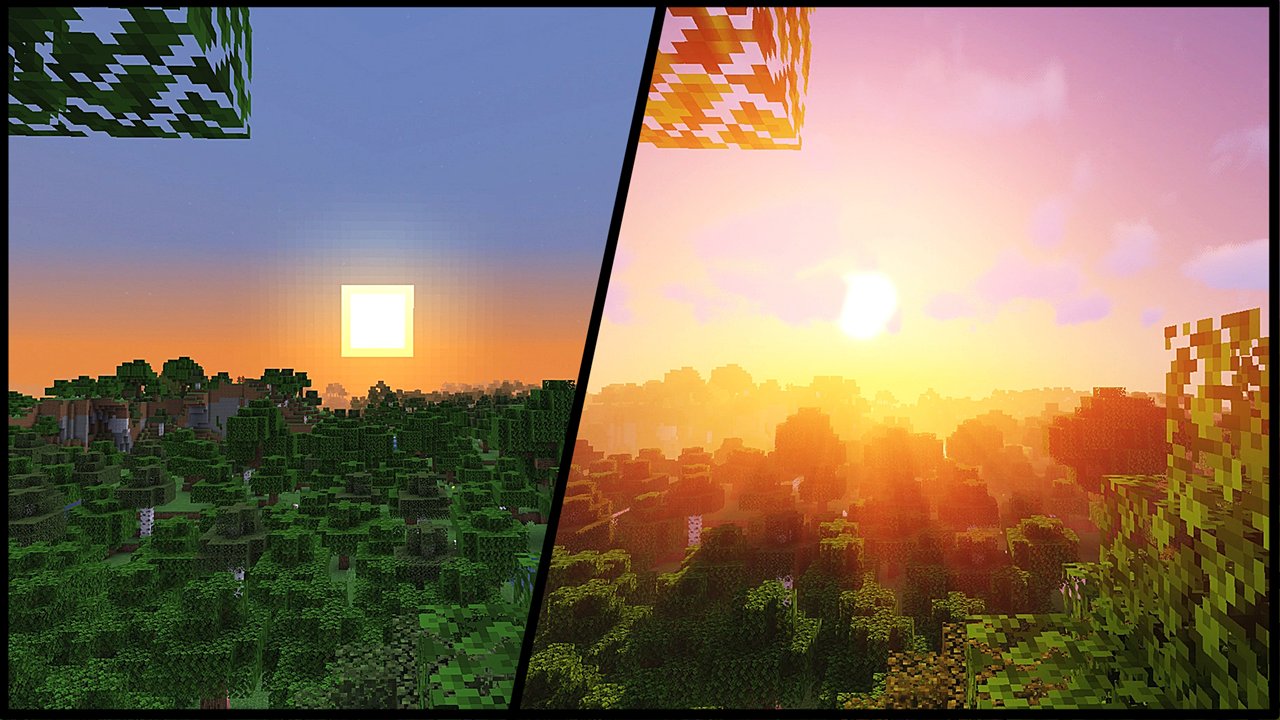 Minecraft Shaders Sunset