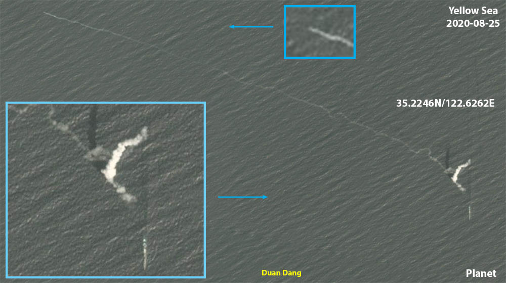 Satellite image shows missile launch by a Chinese warship in the Yellow ...