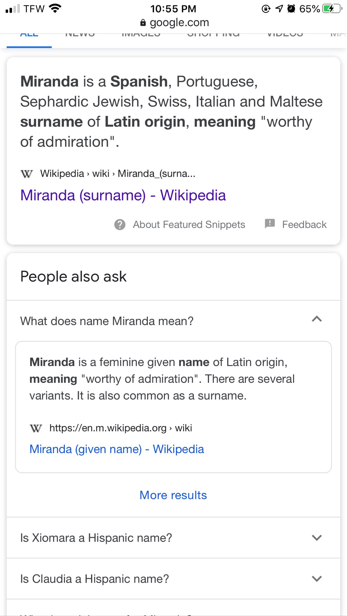 Origin Of Name Miranda