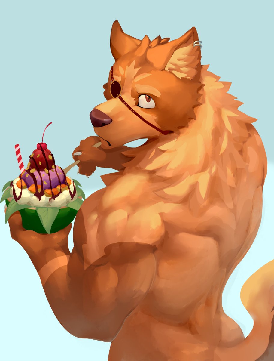 Wolfanine🔞Art on Twitter: "Would love to have some ice cream right now.…