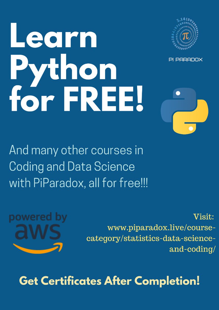 PiParadox on Twitter: "Learn Python and earn your CERTIFICATION for FREE!!! Visit: https://t.co ...