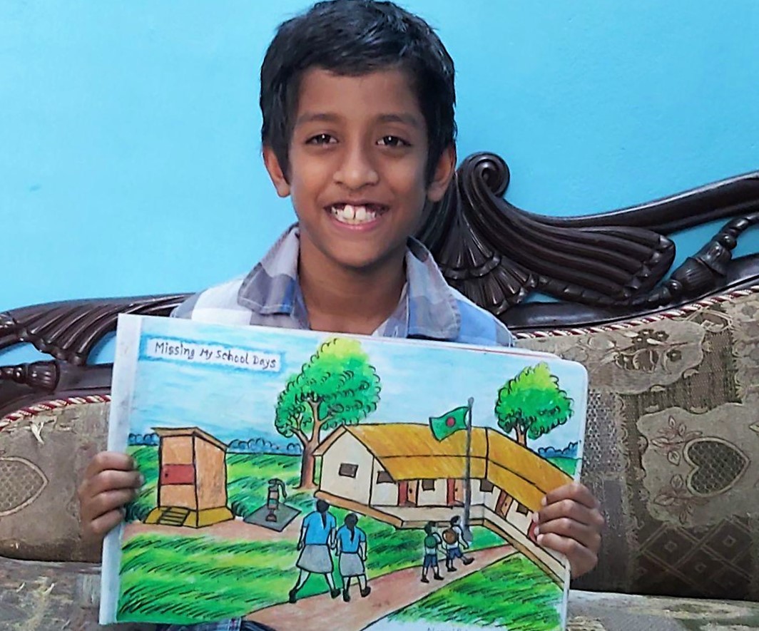 My School Drawing For Kids