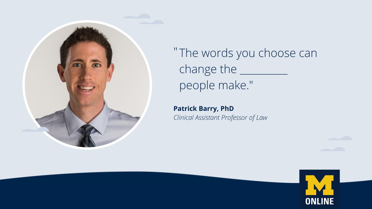 Michigan Online on Twitter: "What did @UMichLaw professor Patrick Barry from "Good with Words ...
