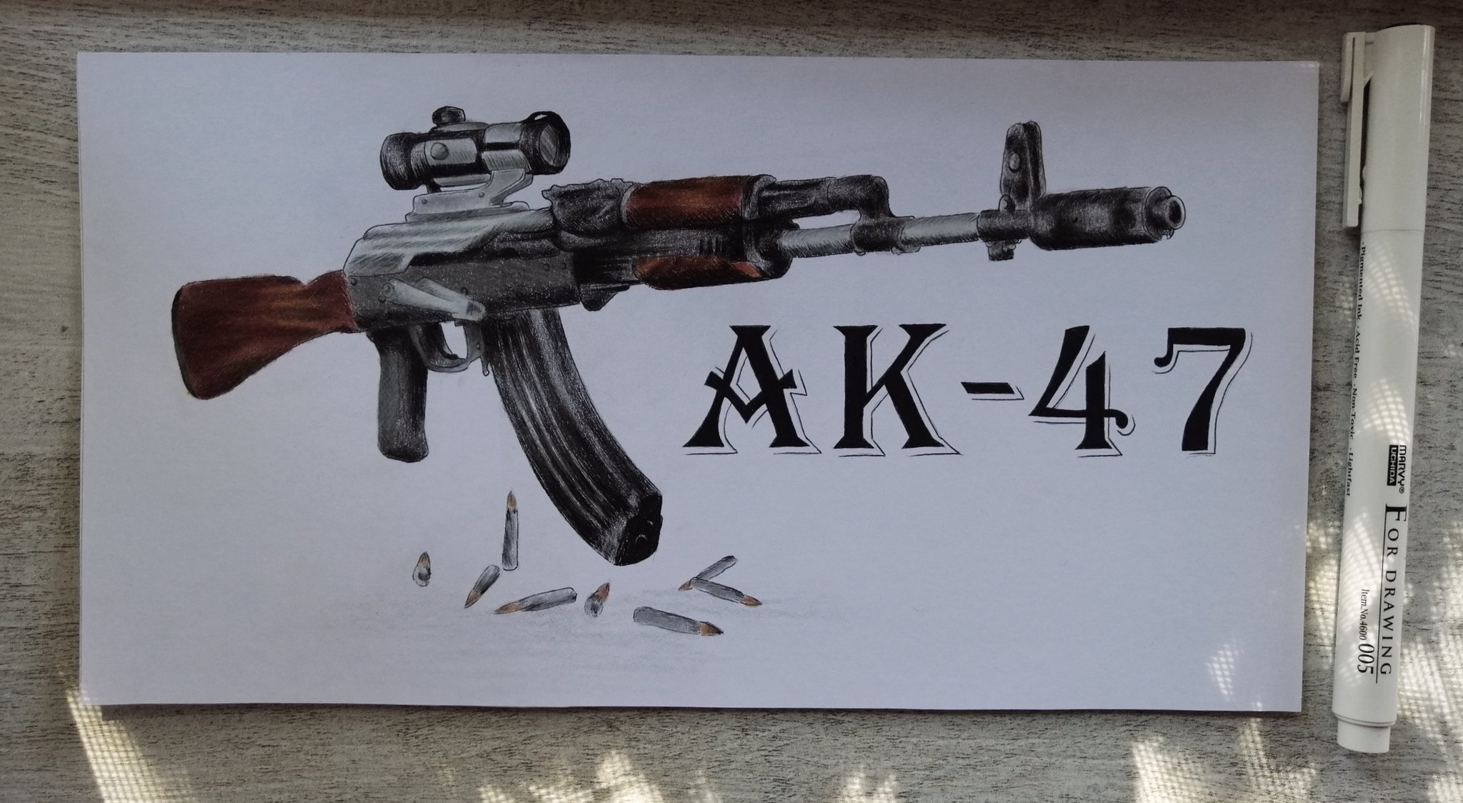 Ak47 Drawings In Pencil