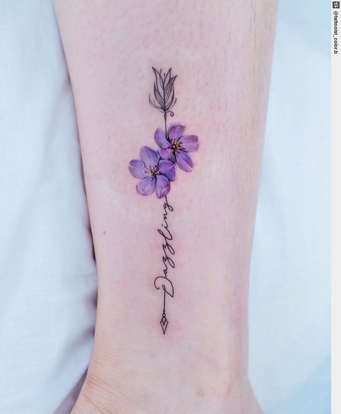 Violet Name Tattoo