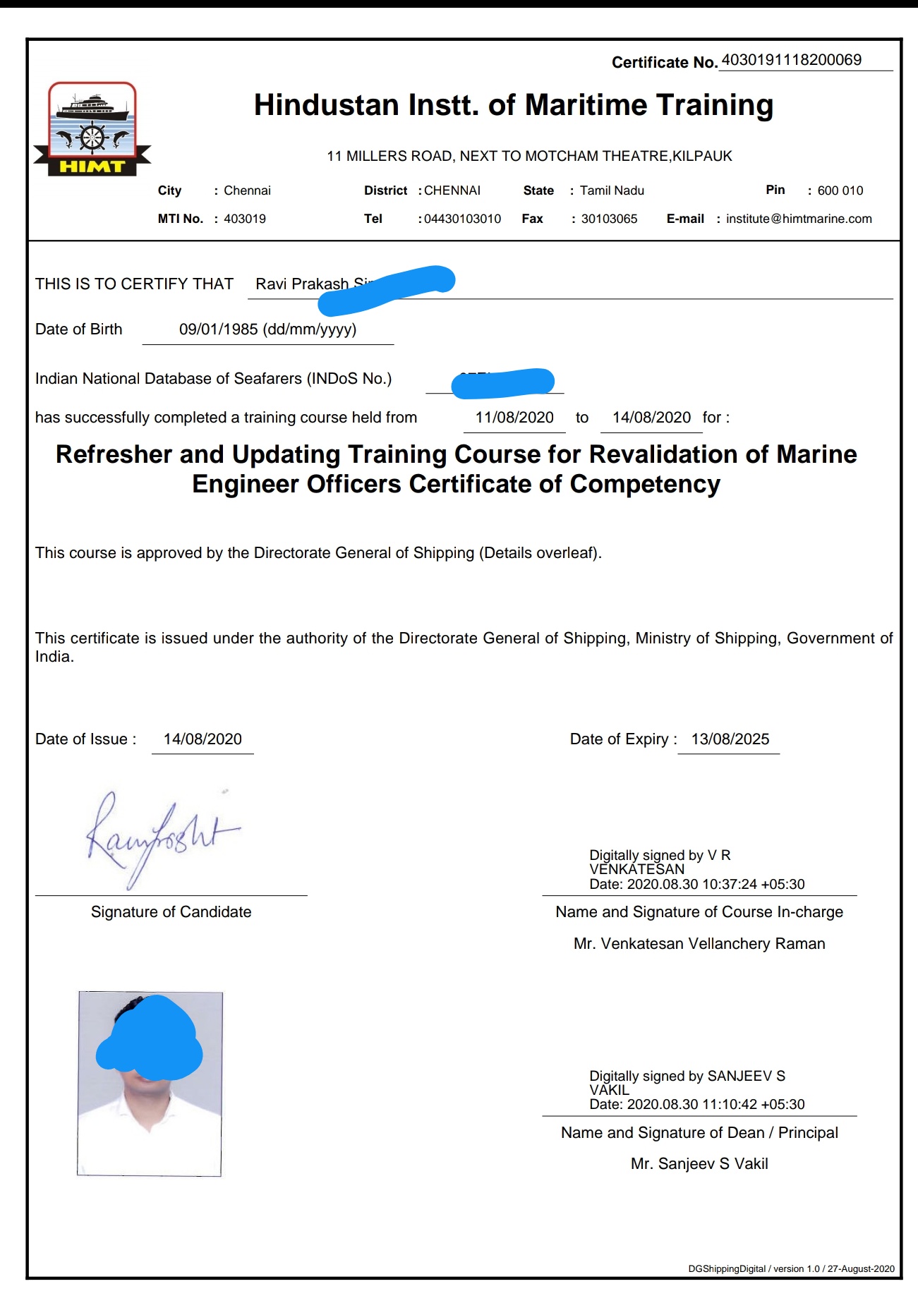 Capt Sanjay Prashar on Twitter: "1st e-Certificate of STCW Course issued today. Another first by ...
