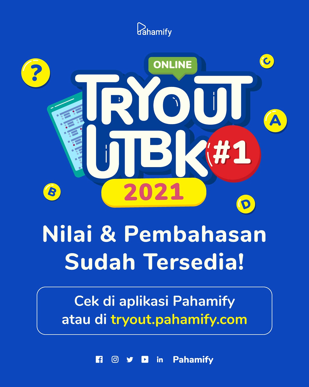 Pahamify siap bantu #TaklukkanUTBK on Twitter: "PENGUMUMAN TRYOUT UTBK 2021 #1 Siapa nih yang ...