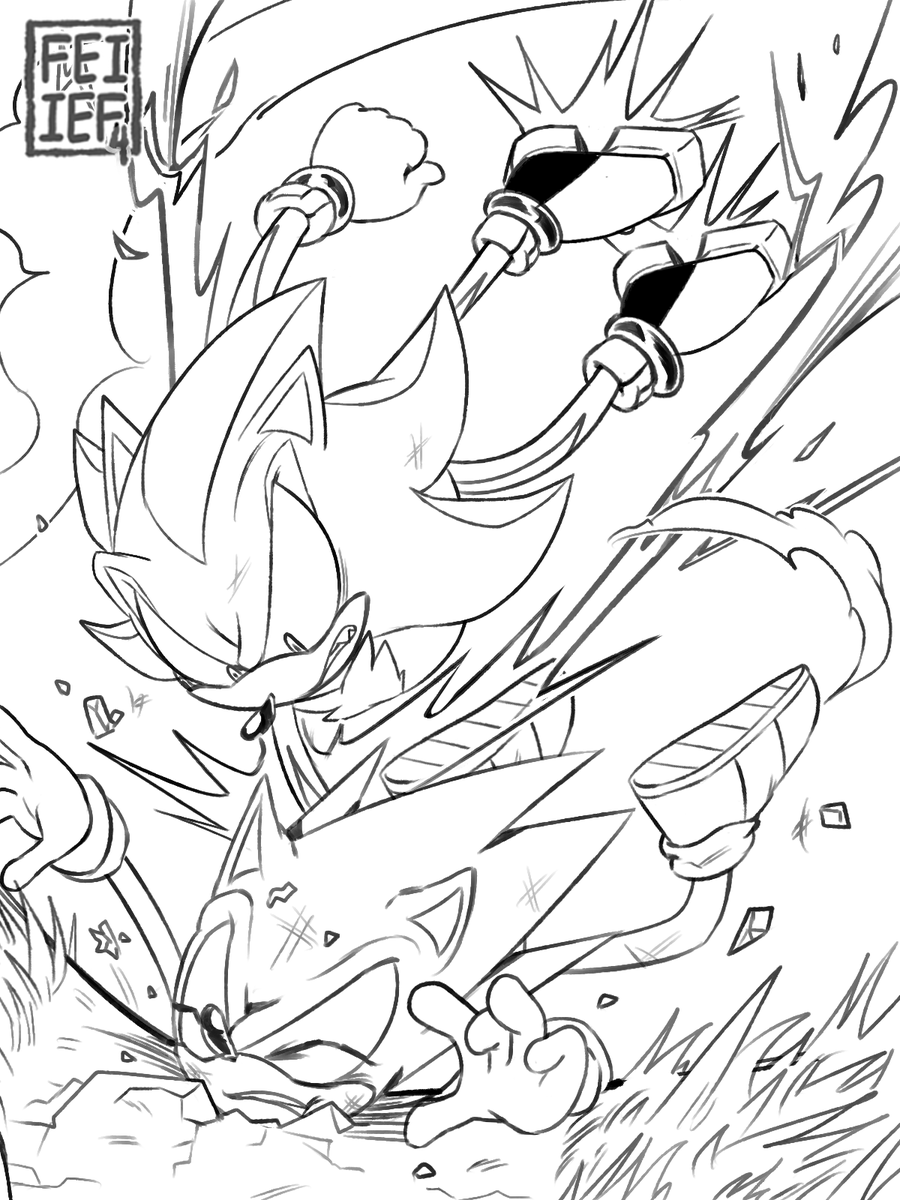 Sonic Vs Shadow Para Colorear