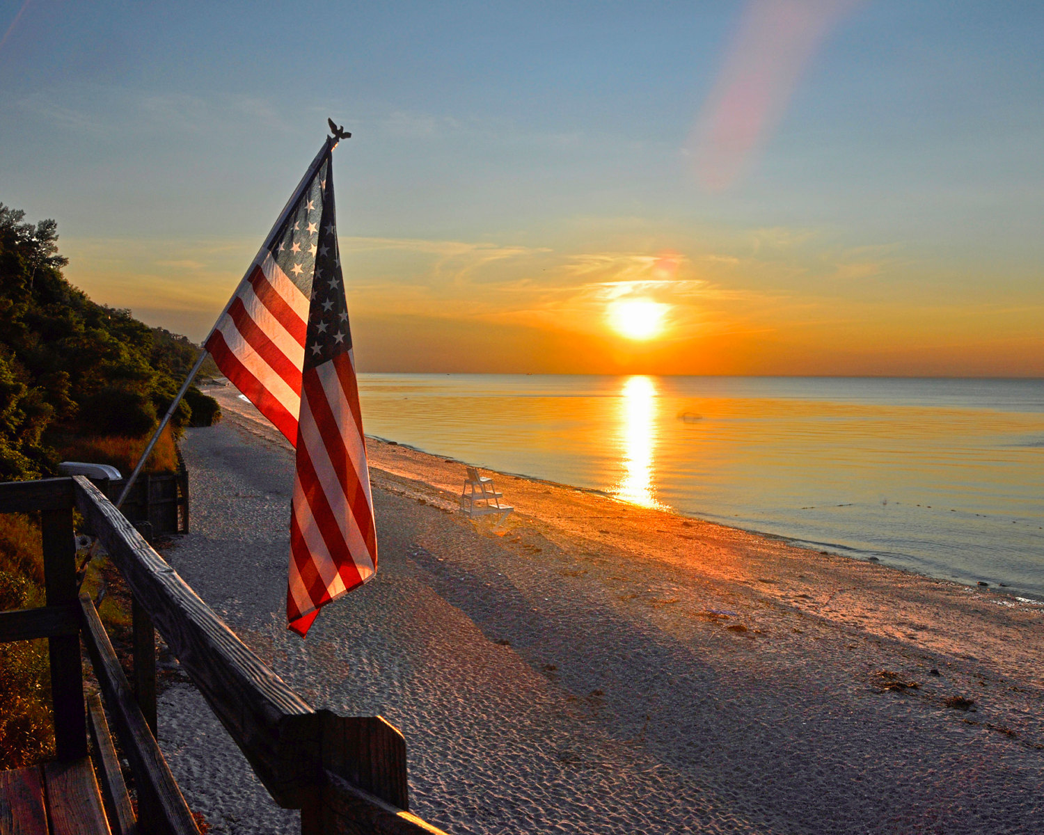 American Flag Sunrise