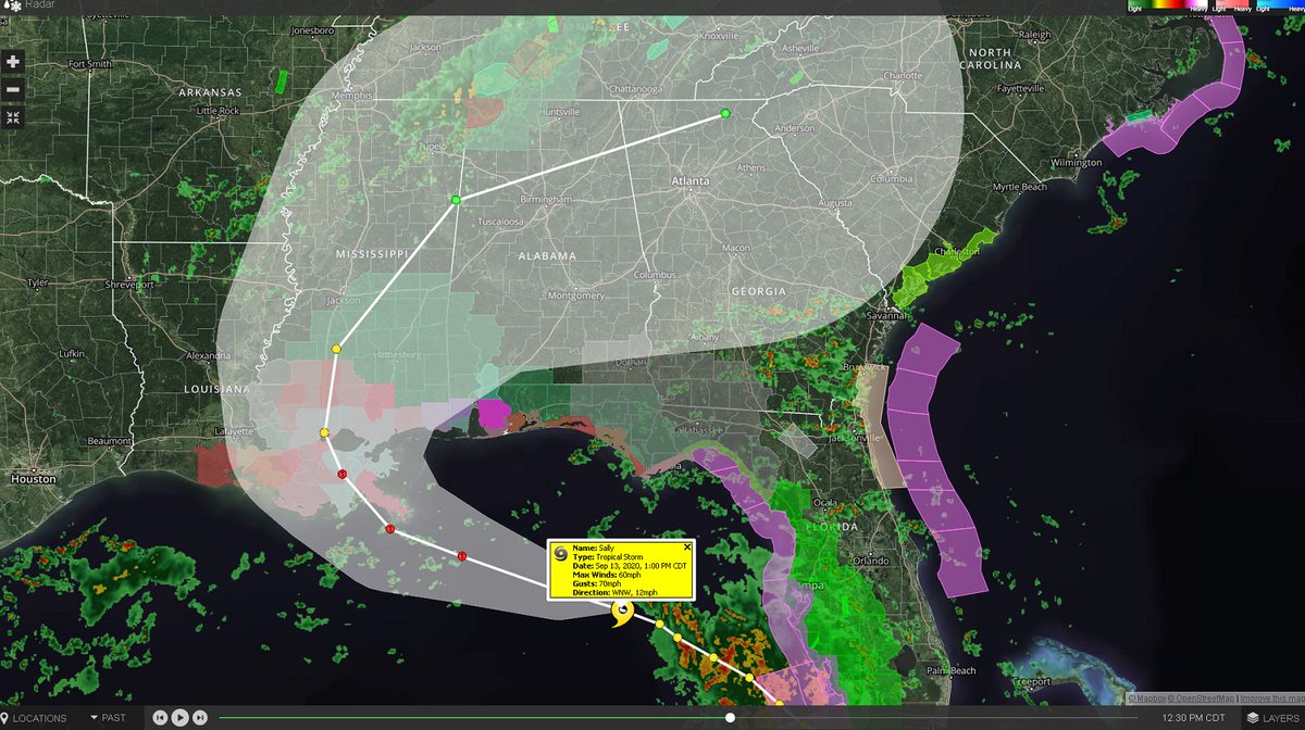 Tracking Sally: Interactive radar, latest forecast maps and models ...