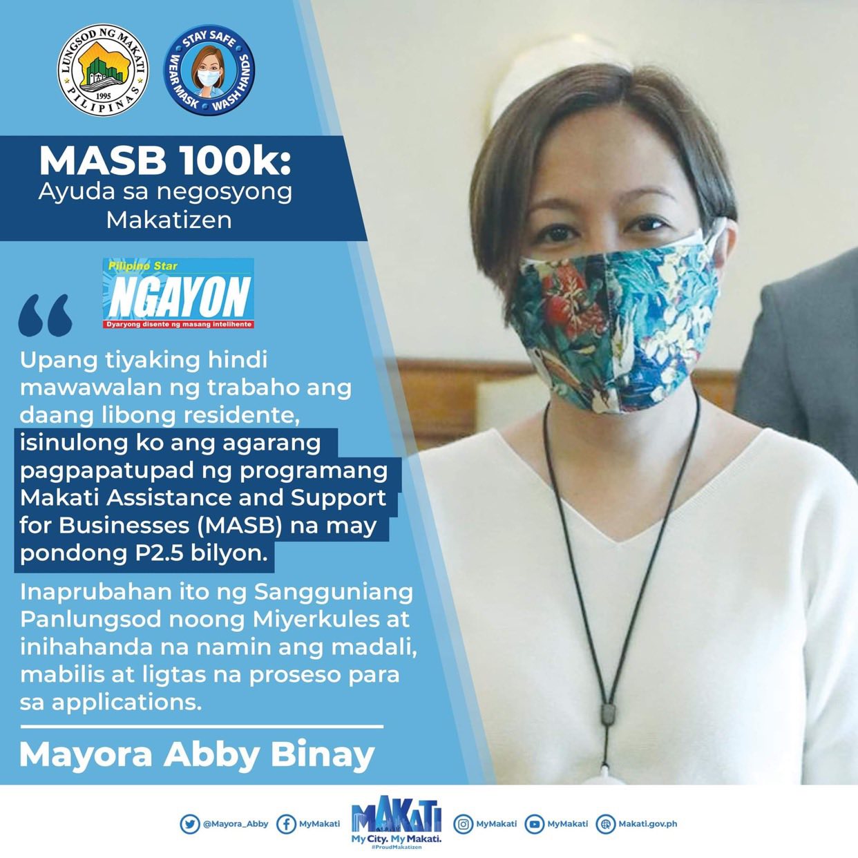Mayora Abby on Twitter: "Ang MASB 100K program ay tulong upang muling pasiglahin ang mga negosyo ...