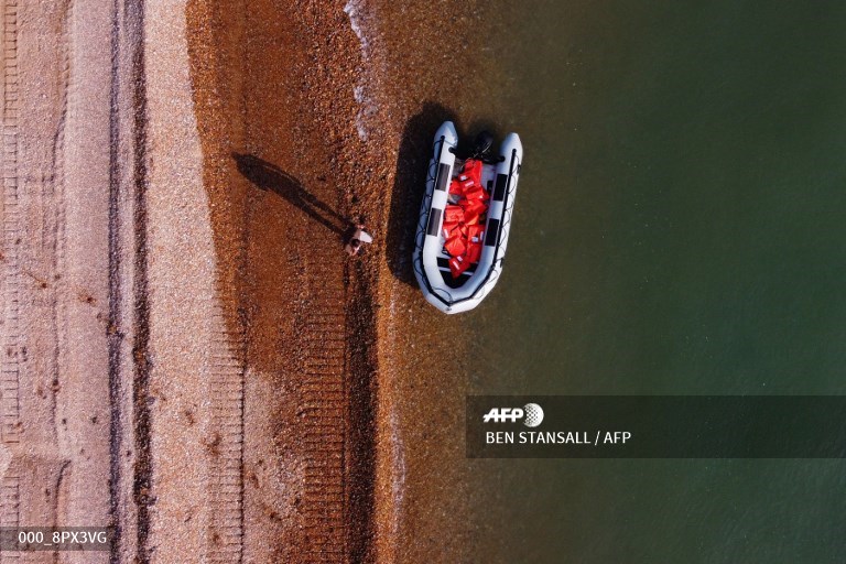 An aerial picture by AFP photographer Ben Stansall shows a recently ...