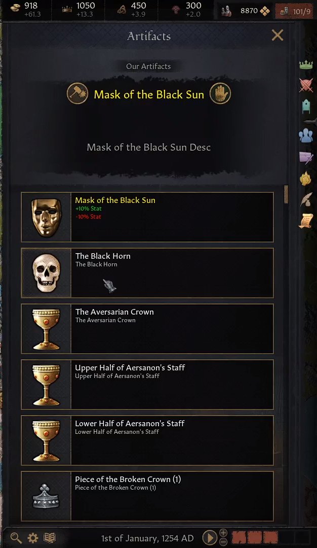 The Artifact system in Godherja : r/godherja