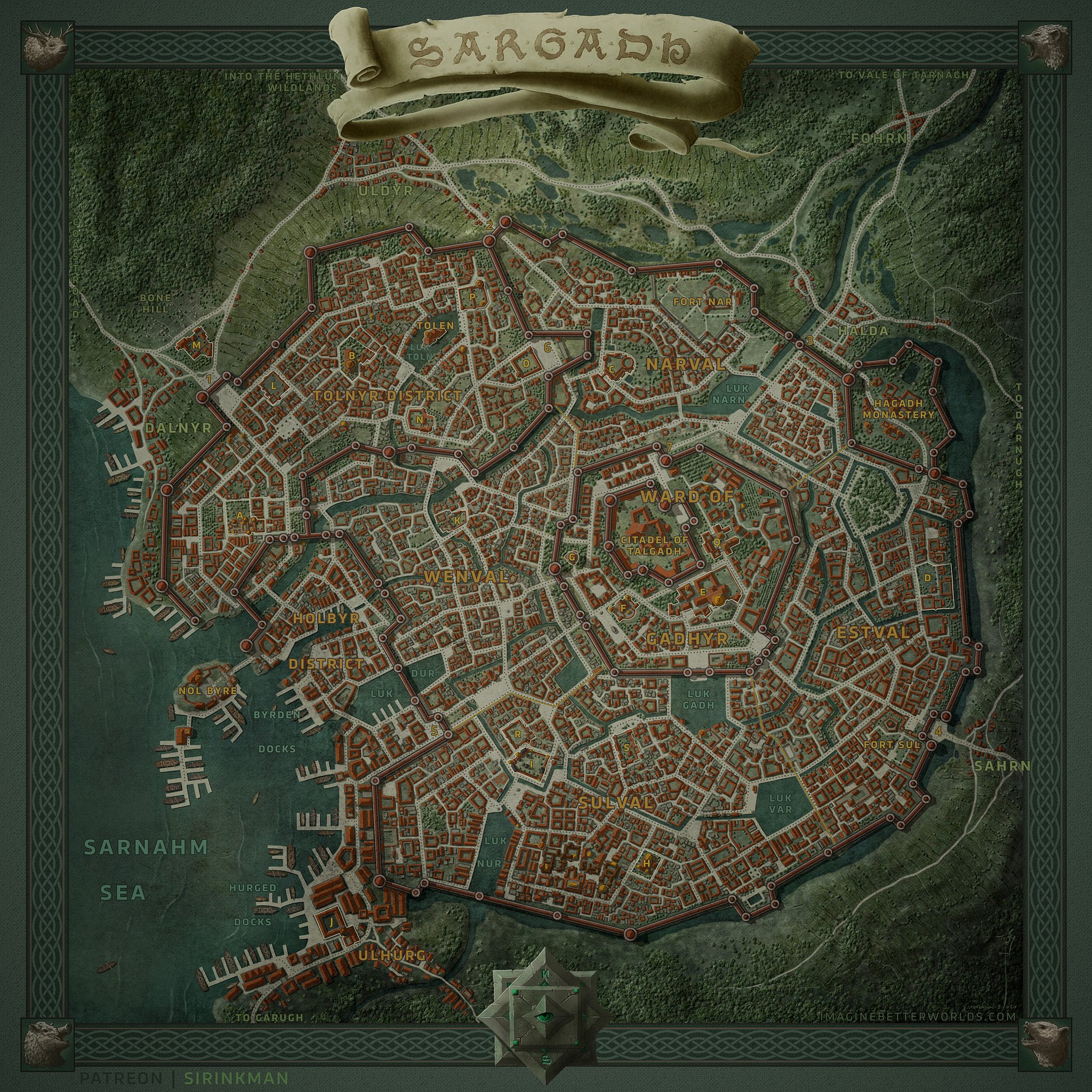 Fantasy Port City Map