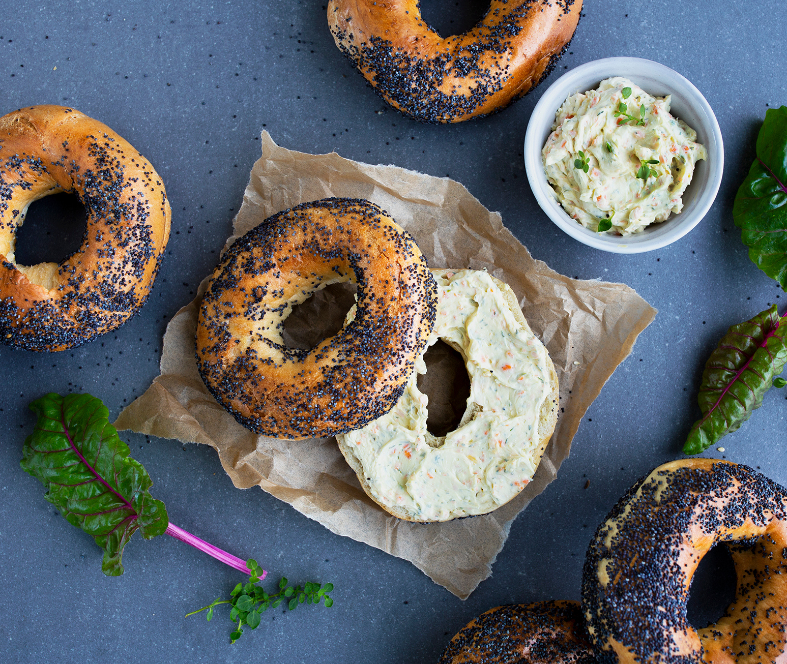 Poppy Seed Bagel With Cream Cheese