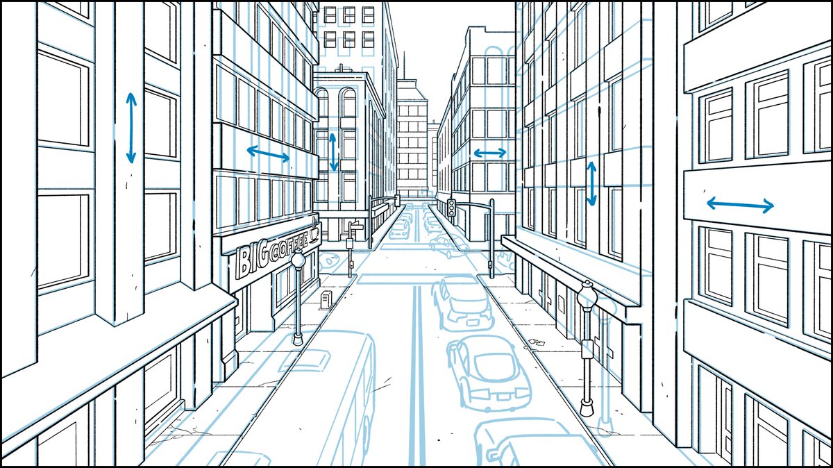 1 Point Perspective Drawing Buildings