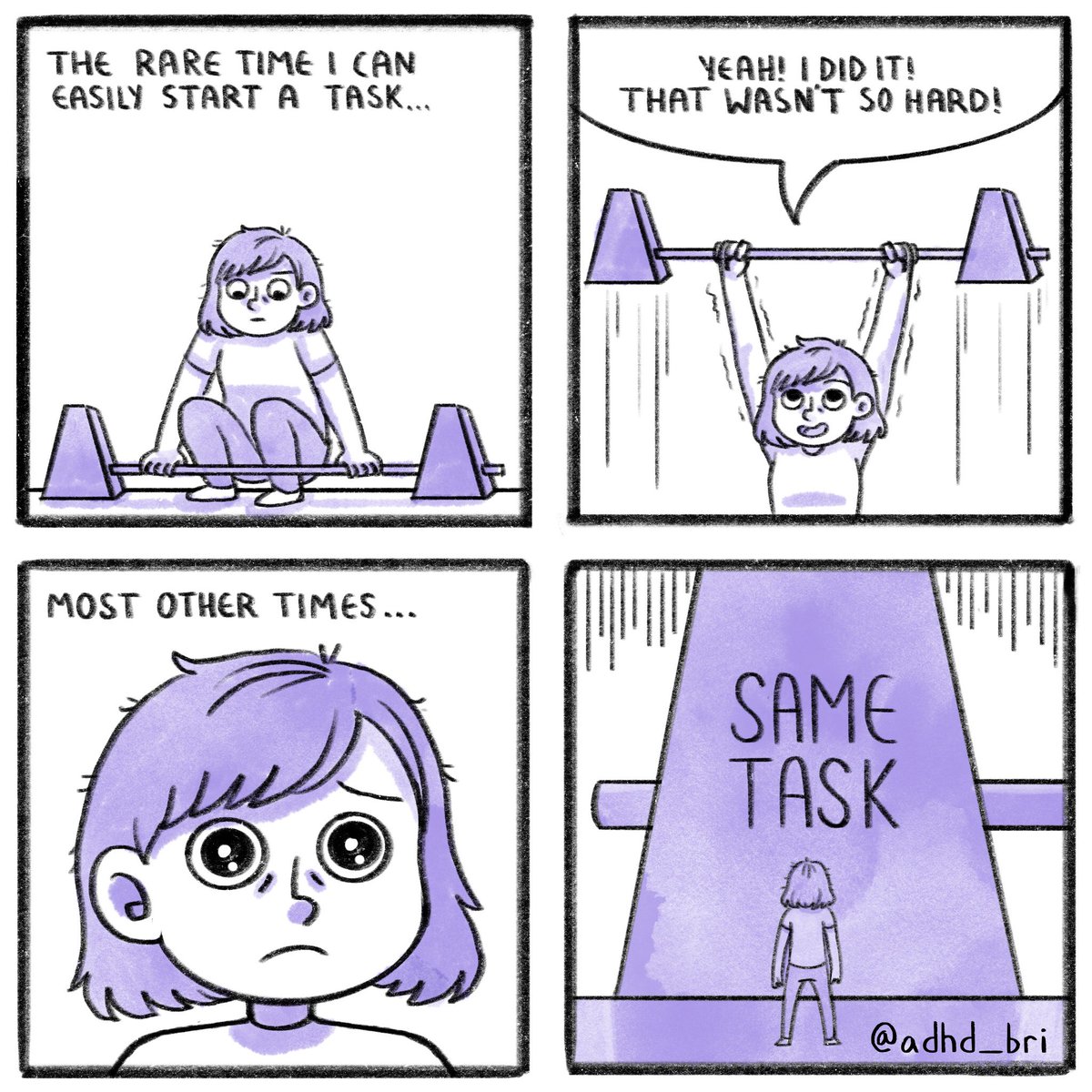 「Do you find your (in)ability to start tasks consistent? 」Adhd_bri Comicの漫画