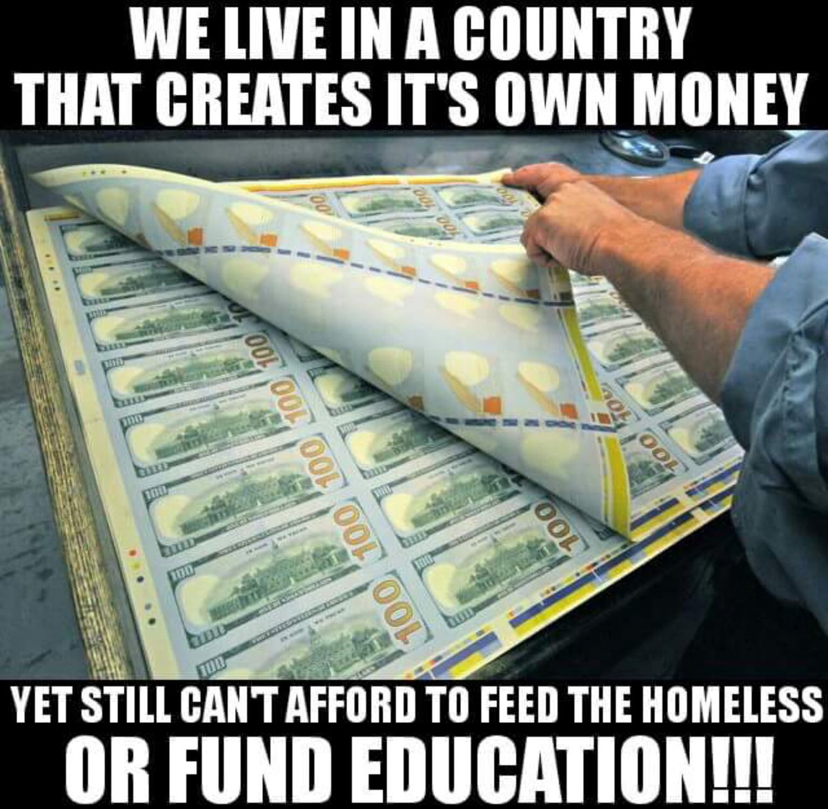 America is a currency creator so there’s no reason for people to live ...