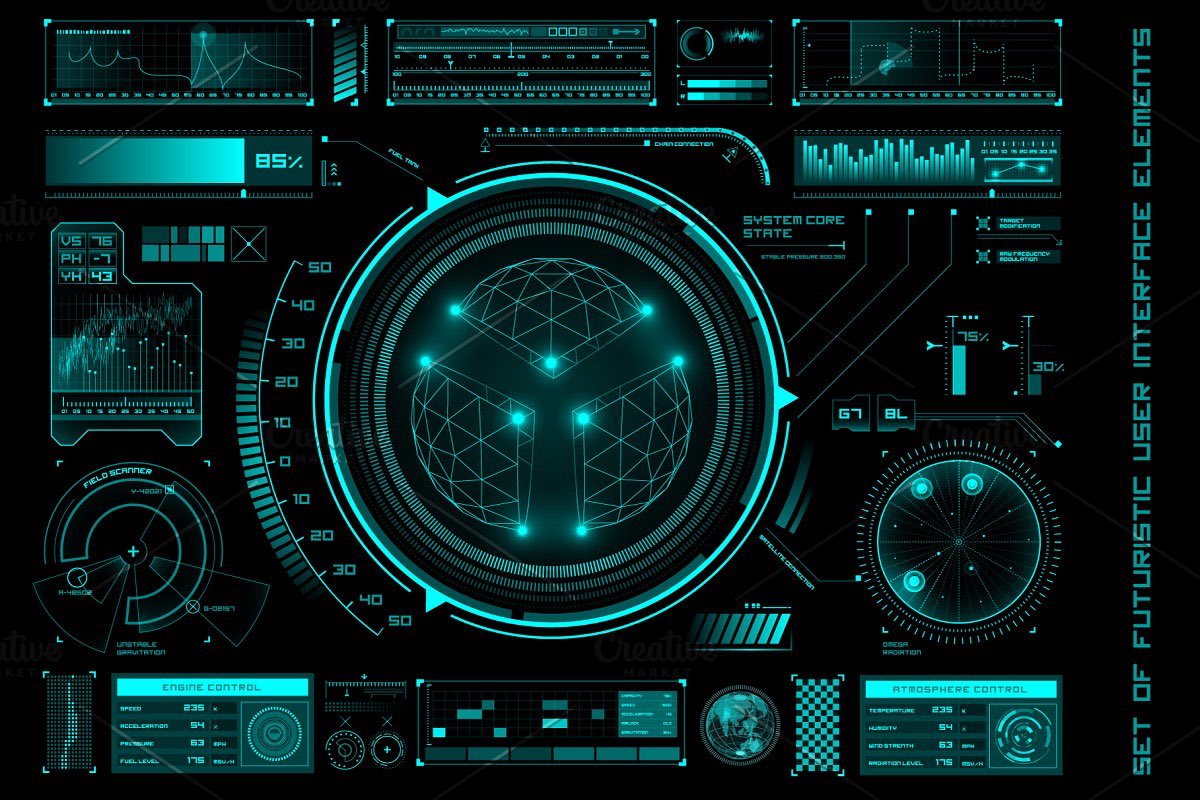 High Tech Rainmeter Skins