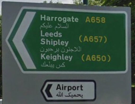 Dual language road signs start to appear in UK : r/BritishCivilWar