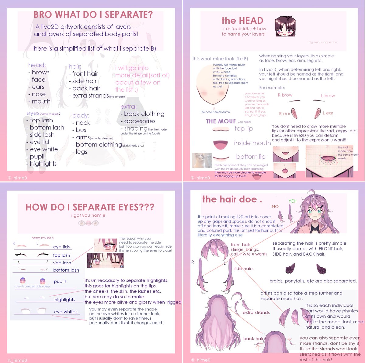 himey's guide to making art ready for live2d rigging ・ popular.pics ...