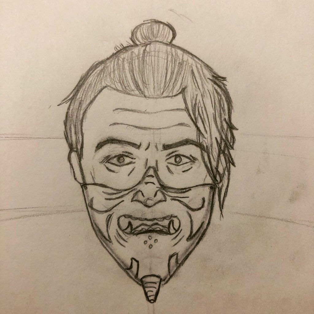 Samurai Head Drawing