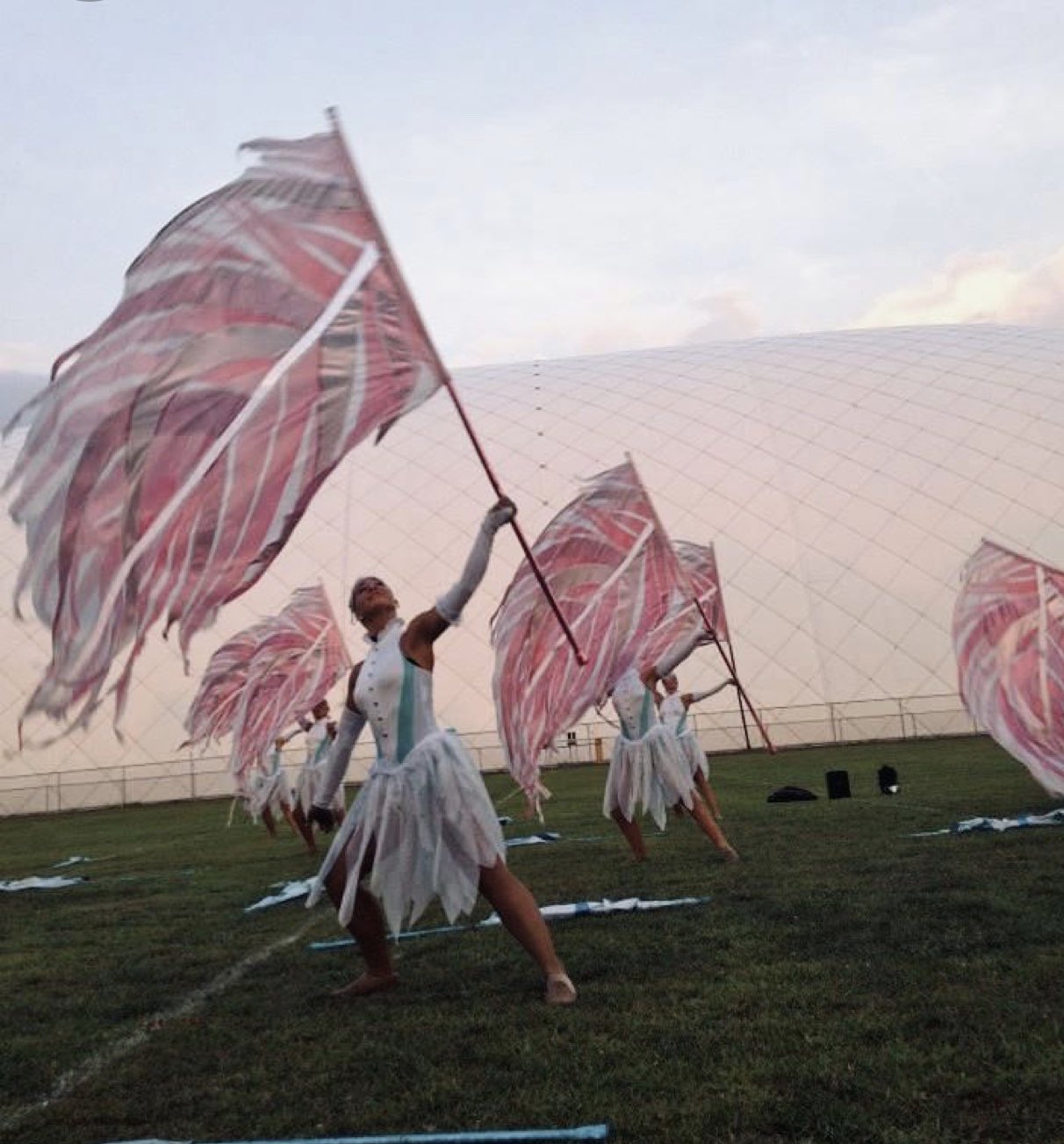 Color Guard Flags And Rifles