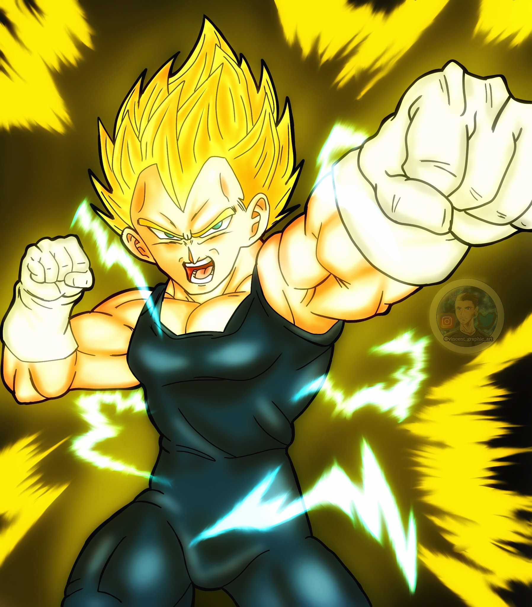 Vegeta Super Saiyan 2 Drawing