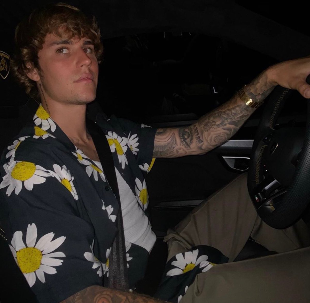 Justin Bieber In His Car