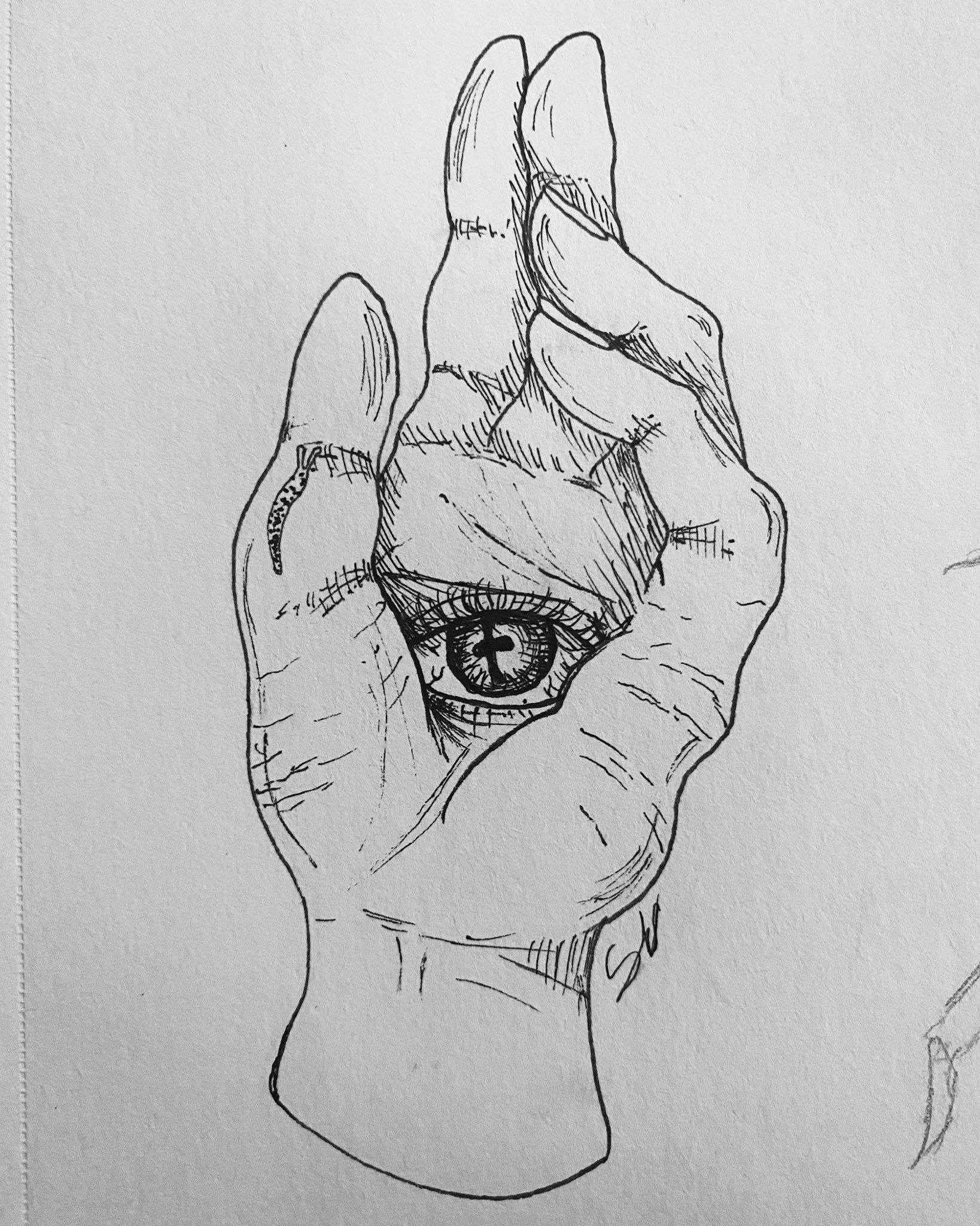 Hand With Eye Drawing