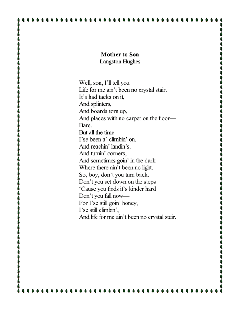 Crystal Stairs By Langston Hughes