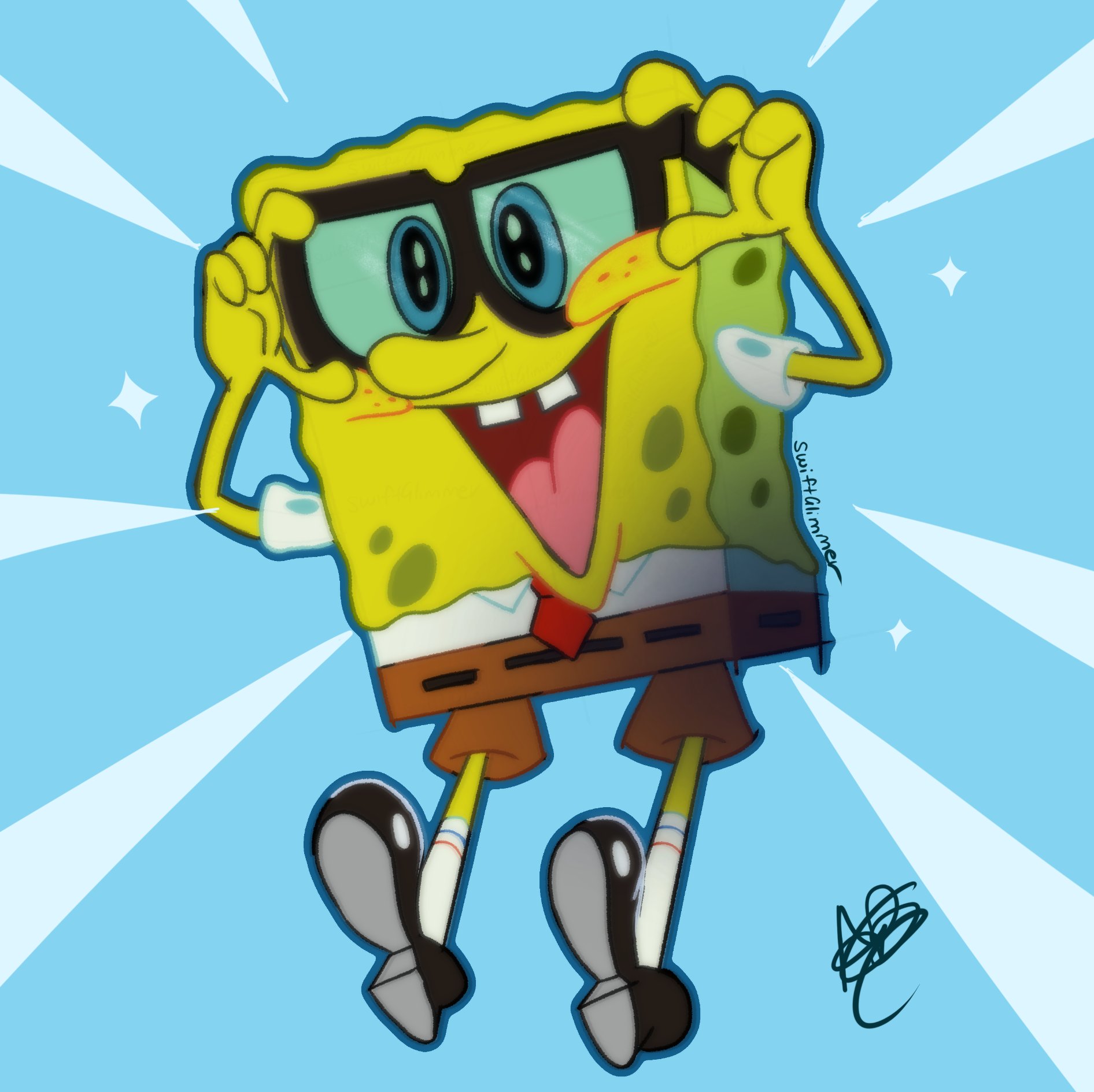 Cute Spongebob Nerd