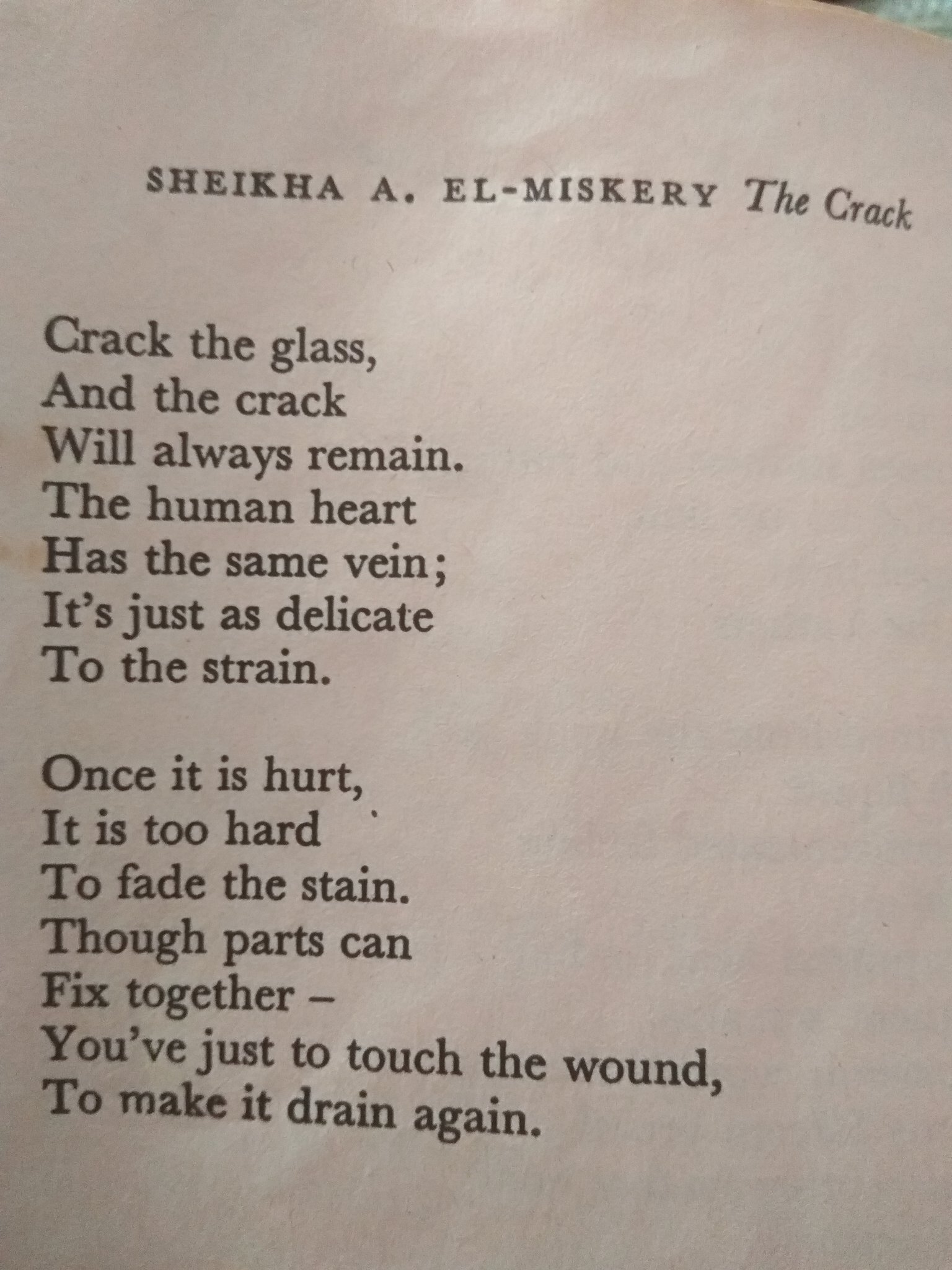Kippchu on Twitter: "Sheikha A. El-Miskery - The Crack #poetry #poems # ...