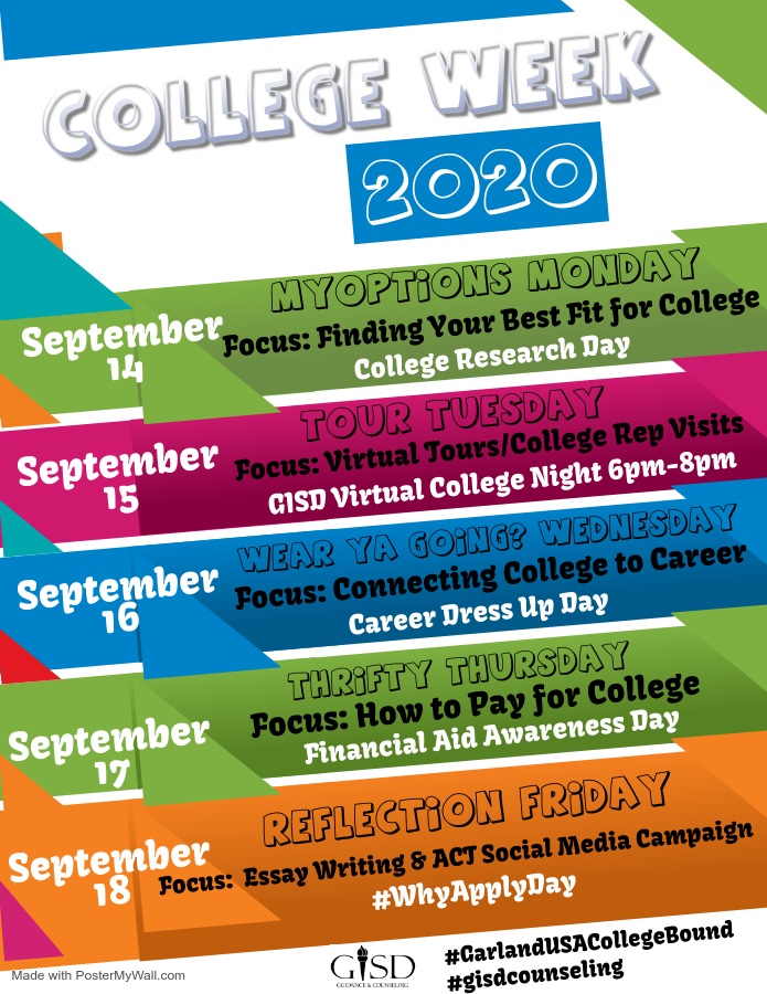 Garland ISD on Twitter: "Garland ISD's annual College Week starts ...