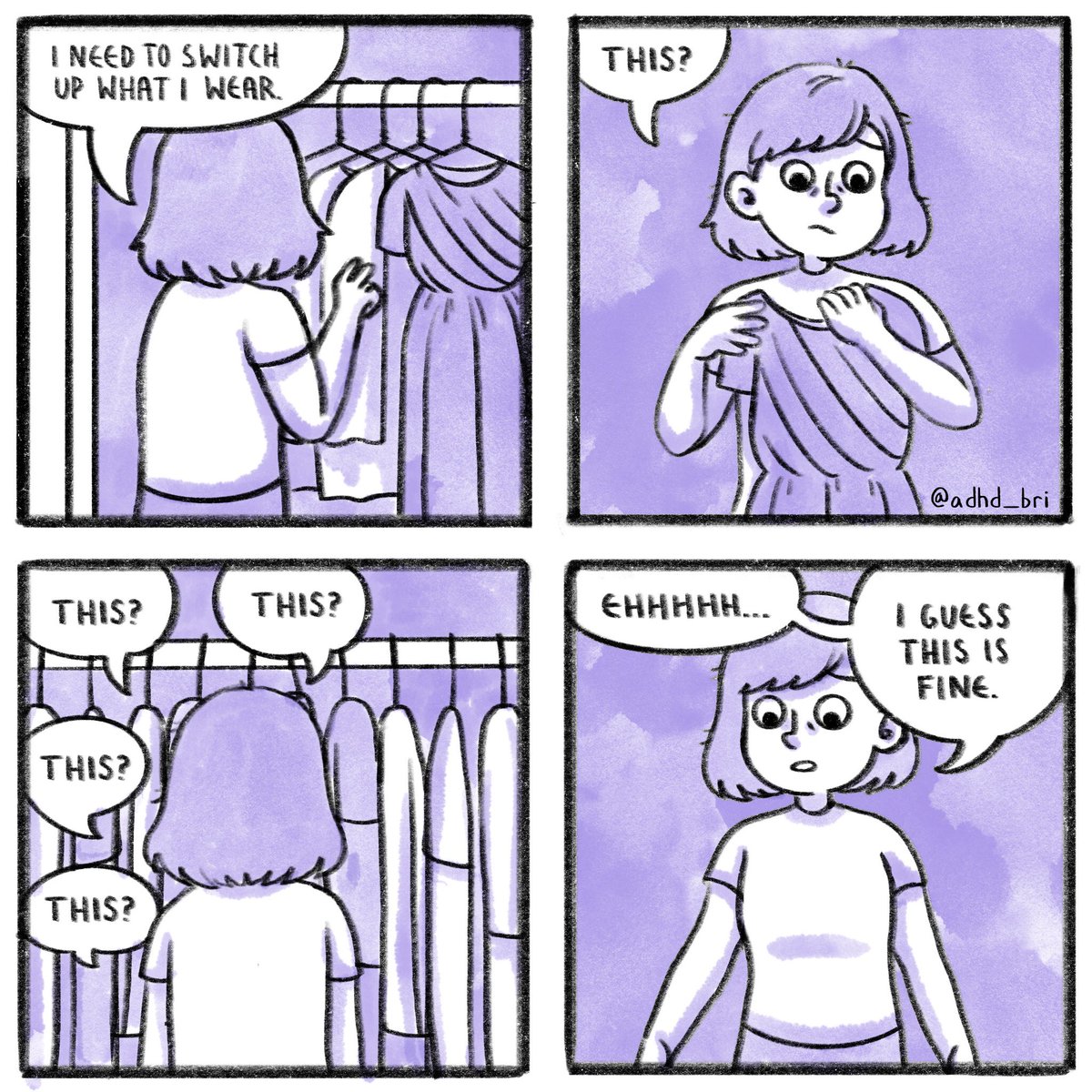 「So many options, nothing to wear. 」Adhd_bri Comicの漫画