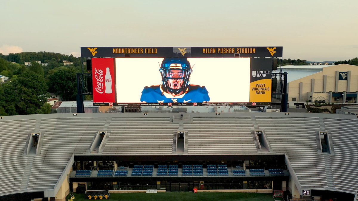 WVU football unveils new scoreboard : r/CFB