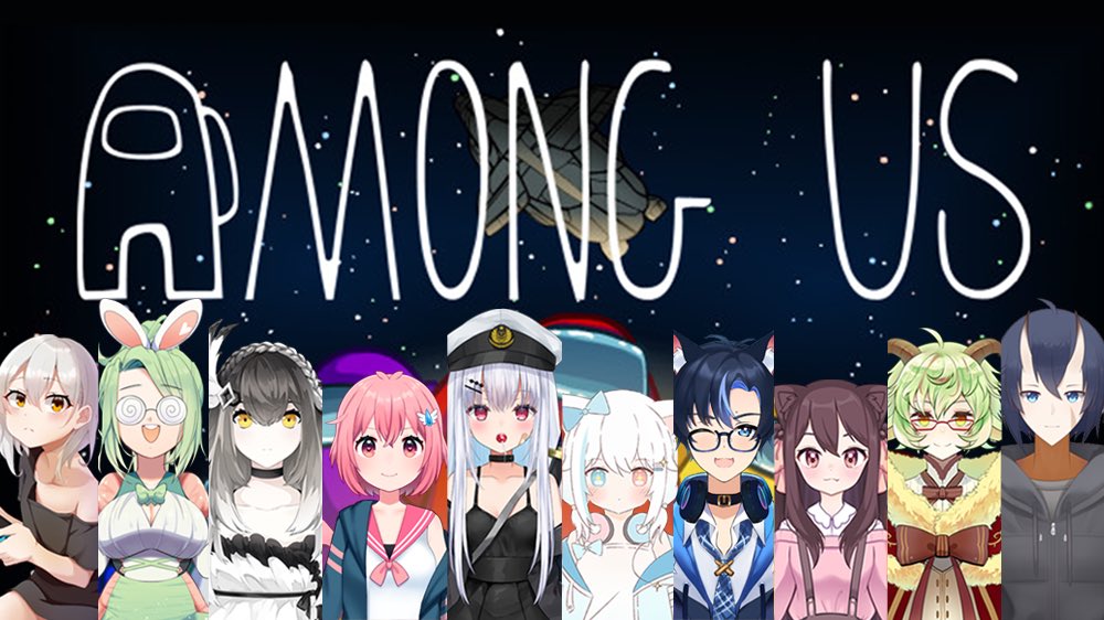 Yui on Twitter: "I’ll be doing my Live2D Model Reveal + “Among Us” collab stream with these ...