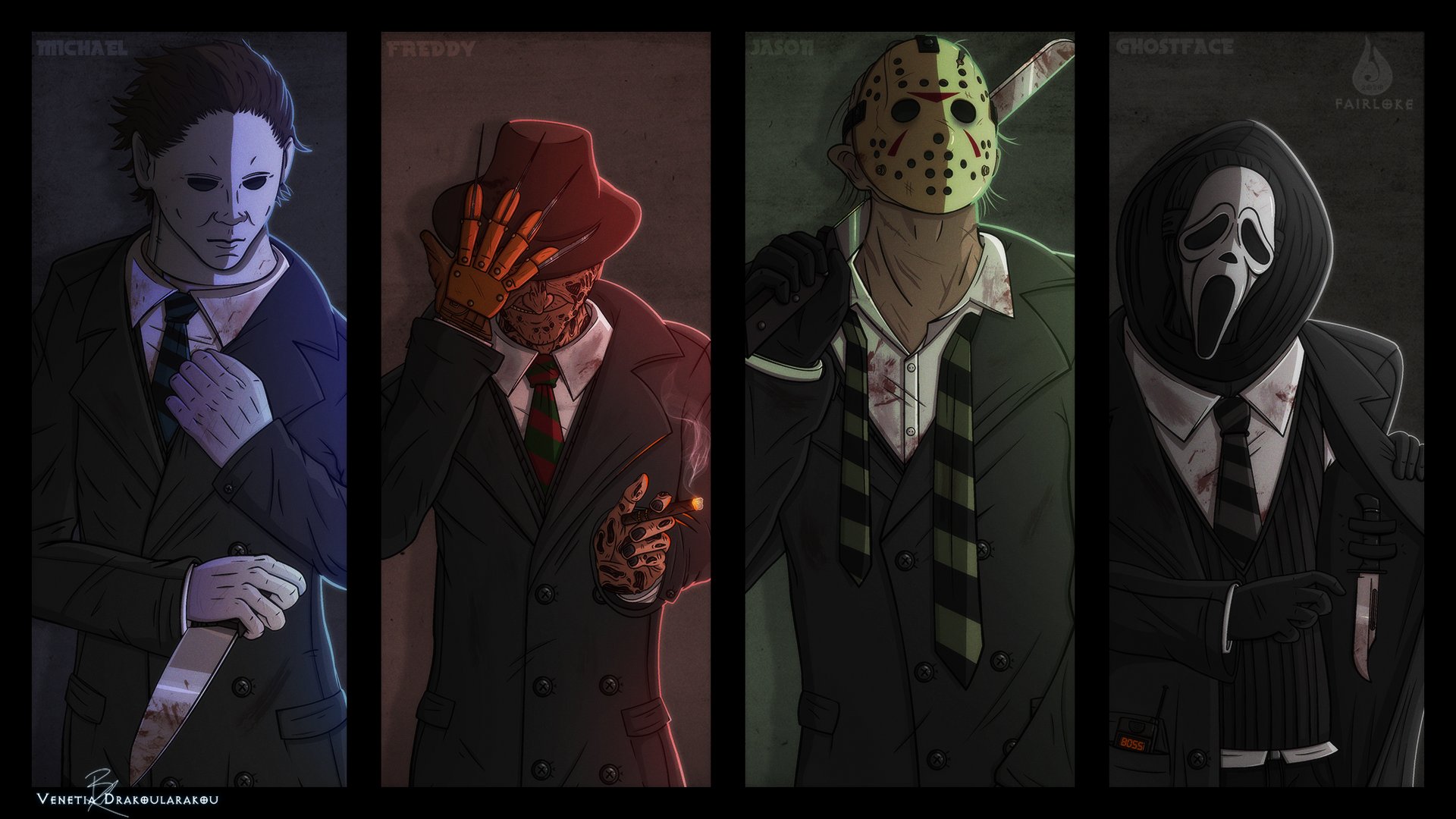 Michael Myers Vs Jason Drawing