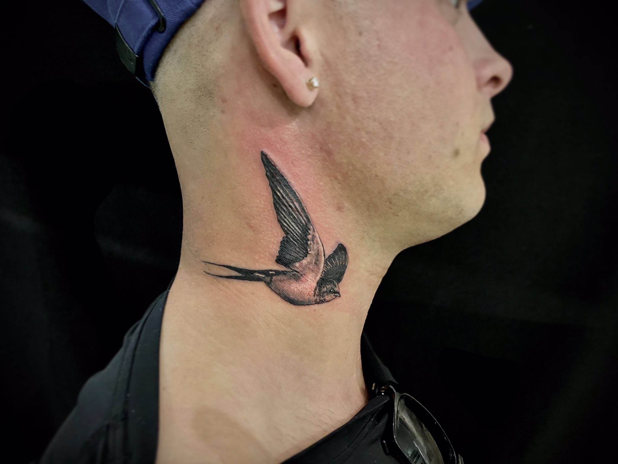 Bird Tattoo For Men On Neck
