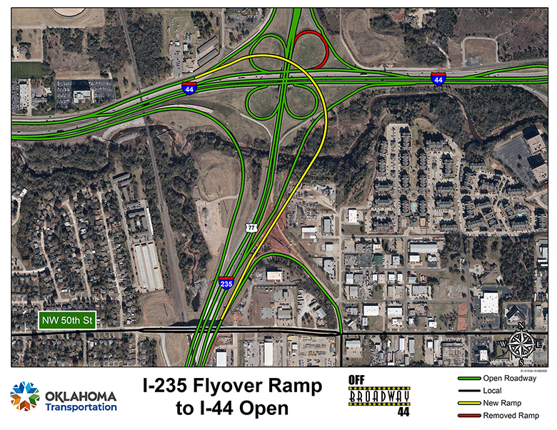 New flyover ramp from northbound I-235 to westbound I-44 is now open to ...
