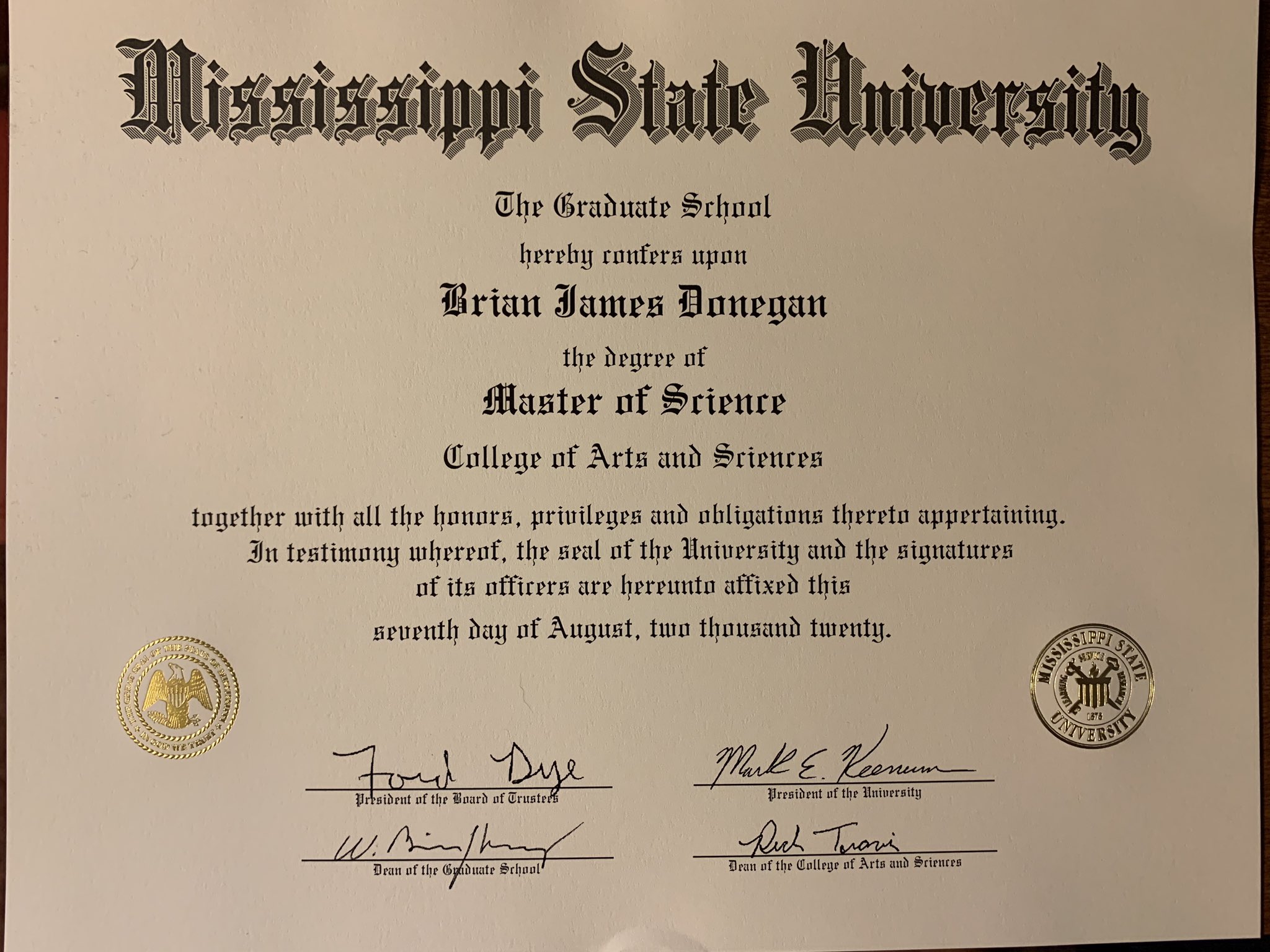 Masters Degree Diploma
