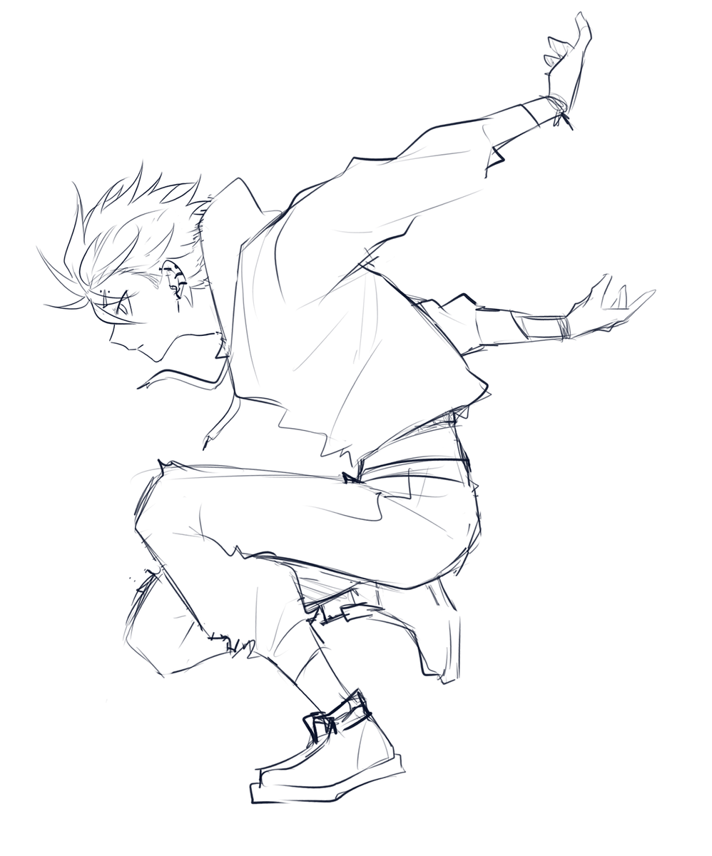 Anime Falling Pose