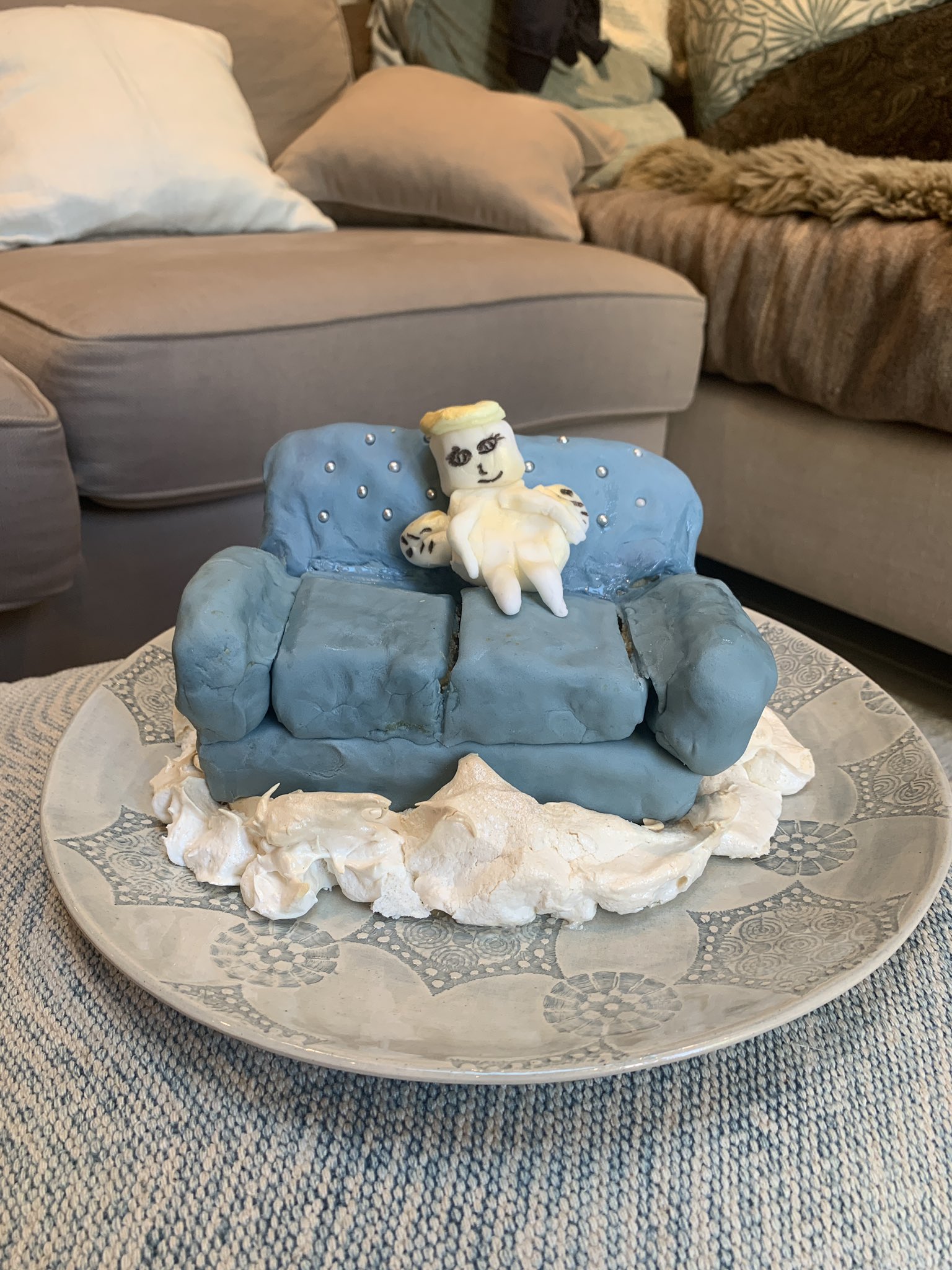 Haidy Geismar on X After a long morn of baking and moulding calliope aged 12 and I aged 44 present this cake for loafhome BakeItToWinIt Its an angel sitting on a truffle